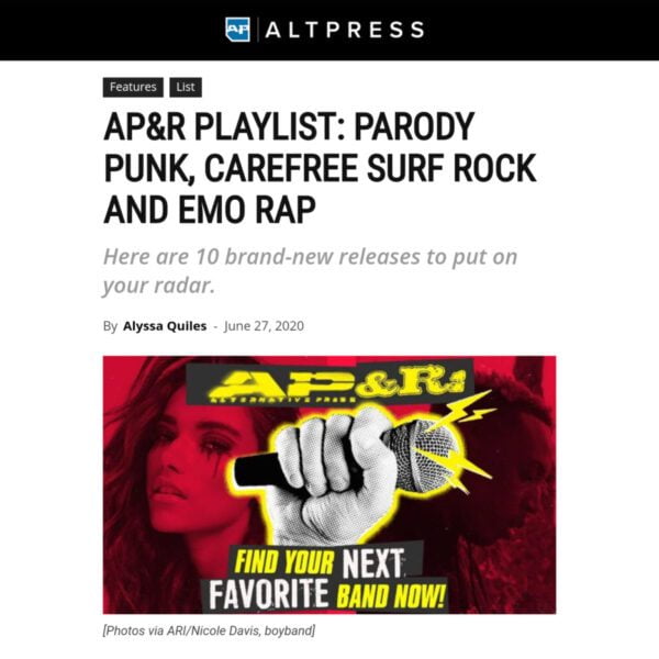 AltPress Features Am Taylor New Release - Am Taylor